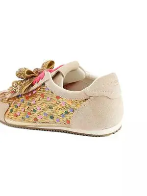 Kurt Geiger Sequin Bow Sneakers - Neutrals