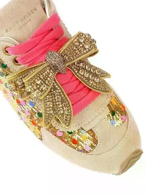 Kurt Geiger Sequin Bow Sneakers - Neutrals