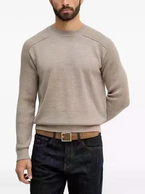 Armani Exchange Ribbed Crew-neck Sweater - Neutrals