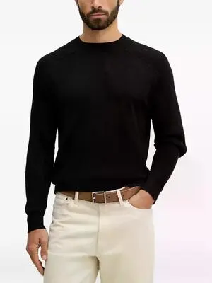 Armani Exchange Ribbed Crew-neck Sweater - Black