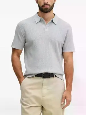 Michael Kors Ribbed-knit Polo Shirt - Grey
