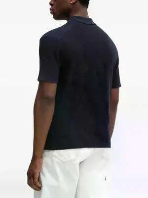 Michael Kors Ribbed-knit Polo Shirt - Blue