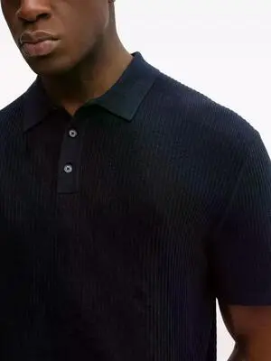 Michael Kors Ribbed-knit Polo Shirt - Blue