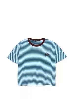 Bimba Y Lola Striped Embroidered T-shirt - Blue