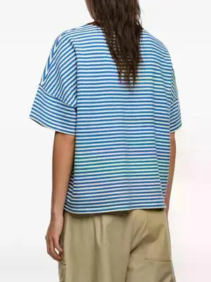 Bimba Y Lola Striped Embroidered T-shirt - Blue
