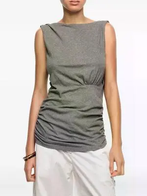 Bimba Y Lola Ruched Backless Tank Top - Grey