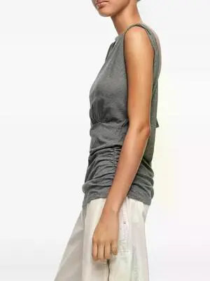 Bimba Y Lola Ruched Backless Tank Top - Grey