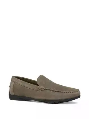 Geox Topstitched Suede Loafers