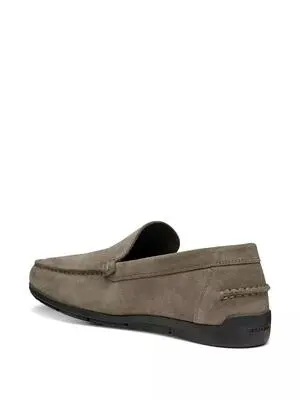 Geox Topstitched Suede Loafers