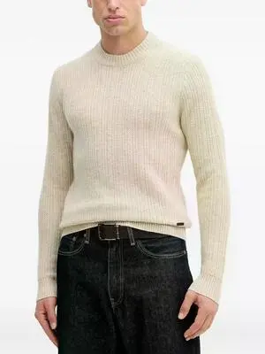 HACKETT Ribbed Crew-neck Sweater - Neutrals
