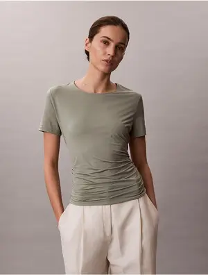 Calvin Klein Ruched Slim T-shirt - Shadow