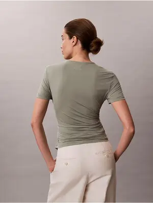 Calvin Klein Ruched Slim T-shirt - Shadow