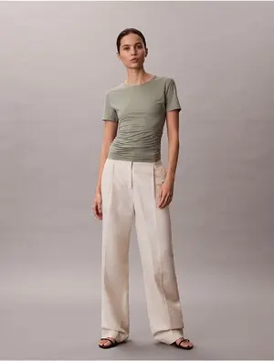 Calvin Klein Ruched Slim T-shirt - Shadow