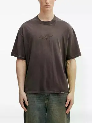 REPRESENT Logo-embroidered Short-sleeve T-shirt - Brown