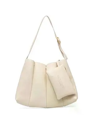THEMOIRE Calipso Pleated-effect Shoulder Bag - Neutrals