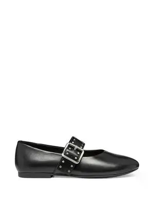 Geox Palmaria Buckle Studded Ballet Flats - Black