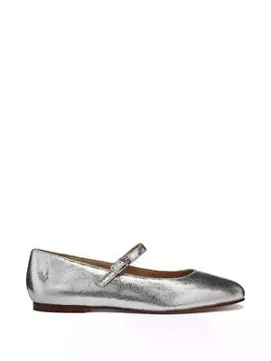 Geox Marsilea Buckle Strap Ballet Flats - Silver
