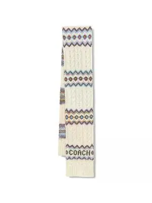 COACH Cable-knit Geometric Scarf