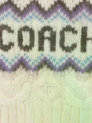 COACH Cable-knit Geometric Scarf