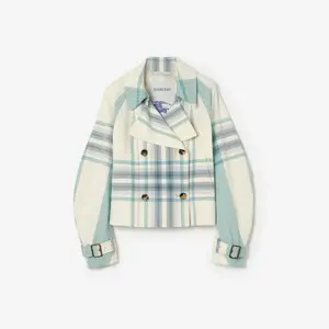 Burberry Cropped Check Ladybrook Trench Jacket