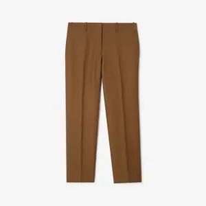 Burberry Wool Mohair Tailored Trousers - Hazelnut Brown