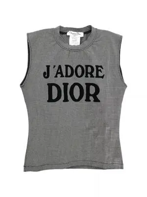 Dior 2002 Houndstooth Sleeveless Tank Top - Grey