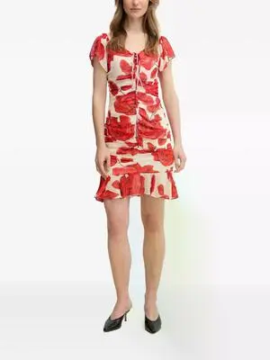GAUDI Floral-print Ruched Mini Dress