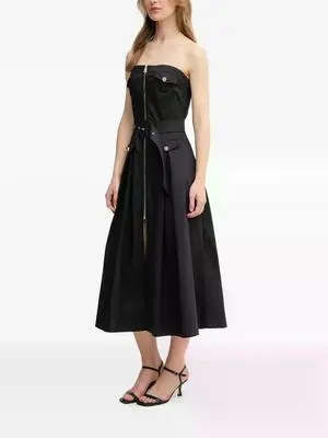 GAUDI Belted Zip-up Midi Dress