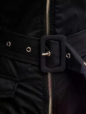 GAUDI Belted Zip-up Midi Dress