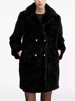 GAUDI Button-fastening Textured Coat - Black