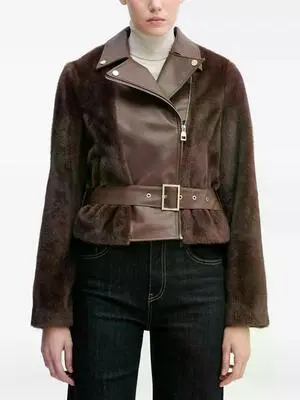 GAUDI Belted Zip-up Jacket - Brown