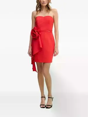 GAUDI Strapless Flower-detail Mini Dress