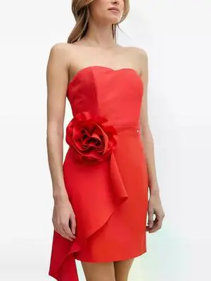 GAUDI Strapless Flower-detail Mini Dress