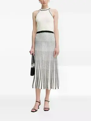 GAUDI Striped Midi Skirt