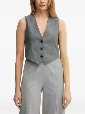 GAUDI Button-up V-neck Waistcoat - Grey