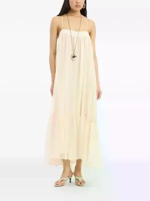 ROTATE BY BIRGER CHRISTENSEN Chiffon A-line Midi Dress - Neutrals