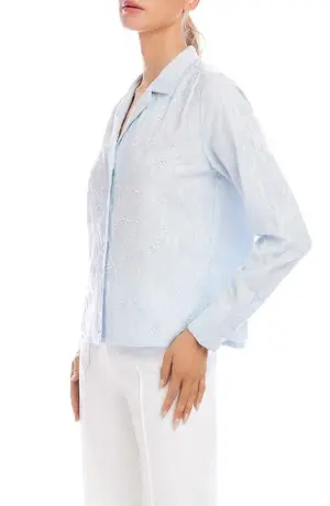 Karen Kane Embellished Button-up Shirt
