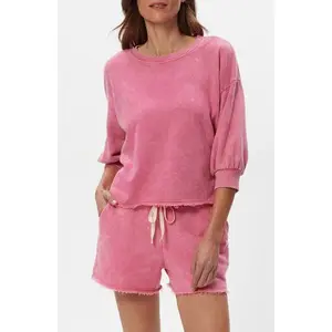 Michael Stars Puff Sleeve Sweatshirt - Dragon Fruit