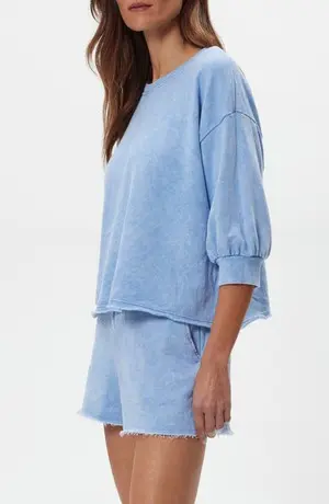 Michael Stars Puff Sleeve Sweatshirt - Sky
