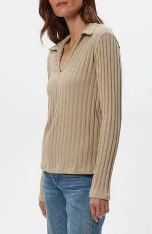 Michael Stars Liyah Long Sleeve Top - Macadamia