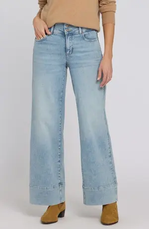 NYDJ Teresa Wide Hem Wide Leg Jeans - Keys View