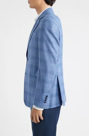 Emporio Armani Plaid Virgin Wool-blend Sport Coat