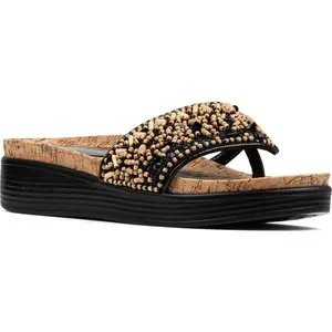 DONALD PLINER Fifi Wedge Sandal - Black/nature