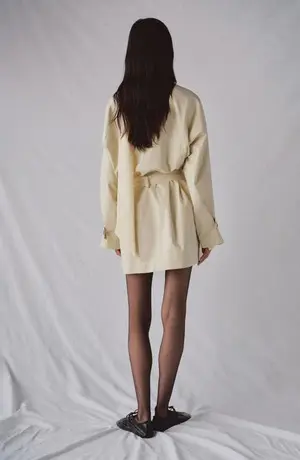 Mango Funnel Neck Belted Trench Coat - Ecru