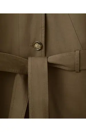 Mango Funnel Neck Belted Trench Coat