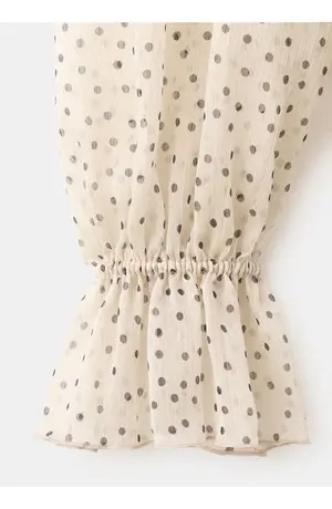 Mango Polka Dot Tie Neck Top
