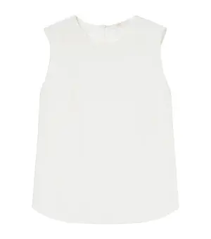 Marina Rinaldi Silk Sleeveless Blouse - White