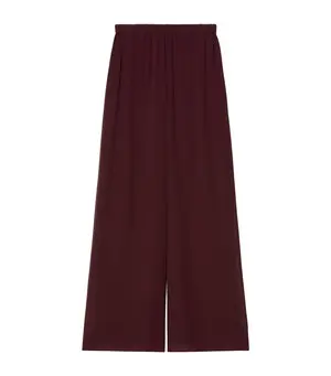 Marina Rinaldi Georgette Wide-leg Trousers - Purple