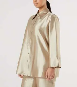 Marina Rinaldi Silk Long Sleeve Shirt