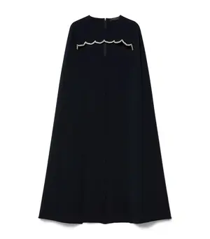 Marina Rinaldi Cape-detail Midi Dress - Blue
